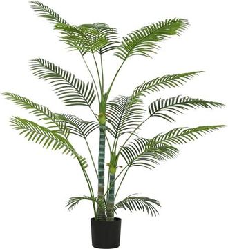 HOMCOM K&uuml;nstliche Palme 175cm Kunstpalme mit 16 Palmenwedel Gro&szlig; Kunstpflanze im Topf Kunstpflanzen K&uuml;nstliche Pflanzen Wie Echt Zimmerpflanze Kunstbaum f&uuml;r 