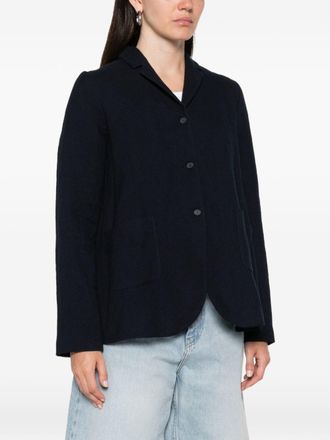 Apuntob Wool-Cotton Twill Blazer - Navy