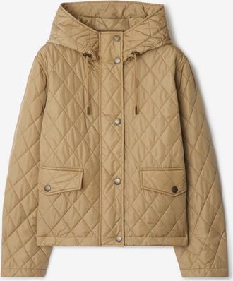 Burberry Veste courte matelassée à capuche en nylon, Size: XS