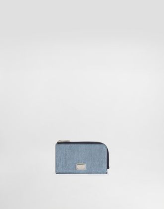 Dolce & Gabbana Kartenetui Aus Nubuk-denim - Mann Geldb&ouml;rsen Und Kleinlederwaren Denim Onesize