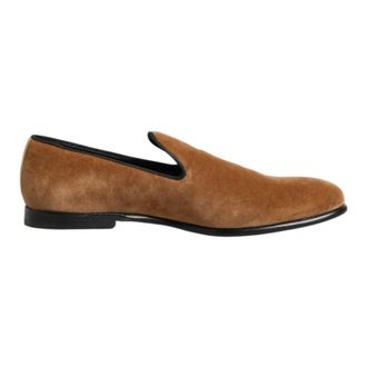 Dolce & Gabbana Braune Wildleder Slip-On Loafers - - Shoes - Herren - Braun - 45 EU