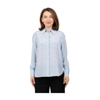 Max Mara Bedruckte Seidenkrepp-Bluse mit abgerundeten Seitenschlitzen - - Blouses & Shirts - Damen - Blau - S