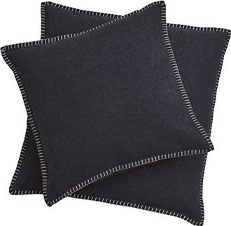 David Fussenegger Kissenbezug anthrazit Dekokissen aus Baumwolle flauschig weich, 50x50 cm