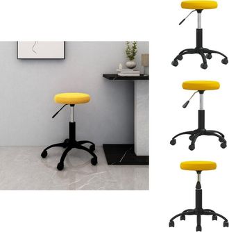 vidaXL B&uuml;rostuhl Drehbar Senfgelb Samt - B&uuml;rostuhl - B&uuml;rost&uuml;hle - Stuhl - St&uuml;hle