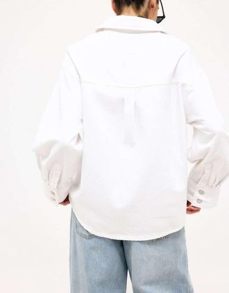 NA-KD Chemise en jean oversize - Blanc