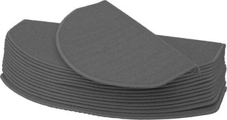 Mendler Mendler - Lot de 15 tapis pour marches descalier HWC-G49, protection descalier, 65x25cm - semi-circulaire, gris