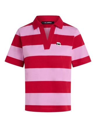 Karl Lagerfeld Gestreiftes Poloshirt - Rot