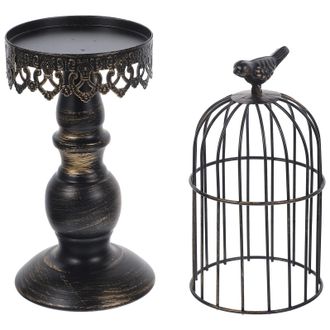 Valiclud Kreativer Vintage Kerzenhalter Vogelkäfig aus Metall Dekorativer Teelichthalter für Hochzeit Einweihung und Tischdekoration Rustikale Esstisch Deko