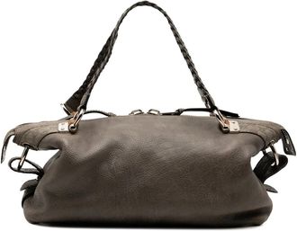 Gucci Shopper - Medium Leather Bamboo Bar Tote - Gr. unisize - in Grau - f&uuml;r Damen