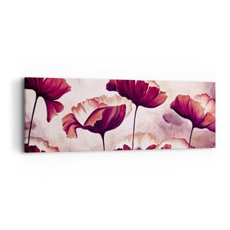 Arttor Panorama Bilder auf Leinwand Mohn Blume Wiese Leinwandbild mit Rahmen 90x30cm Wandbilder Dekoration Wohnzimmer Schlafzimmer K&uuml;che Klein Wanddeko Bild 