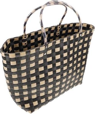IFUNDOM TEHAUX Paquet Cabas Femme Grand Panier en Paille Tiss&eacute; &agrave; la Main Paquet Fourre-Tout PVC &Eacute;l&eacute;gant Grand Format pour Courses et Plage Tiss&eacute; avec Poign&eacute;e 