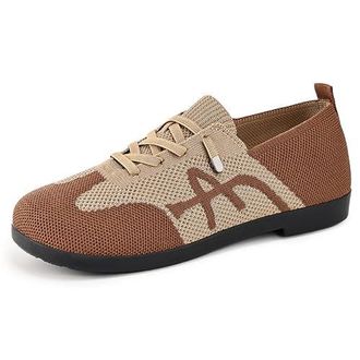 Generic Baskets Compens&eacute;es Femme Pas Cher sans La&ccedil;Age Chaussures De Course Rembourr&eacute;Es Semelles Souples Coussin dair Maille Solide Lacets Imprim&eacute;Es Couleur Un