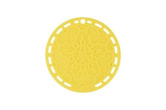LE CREUSET Le Creuset Untersetzer Tradition aus Silikon, Hitzebeständig bis 250°C, Ø 20 cm, Citrus, 93007300403000