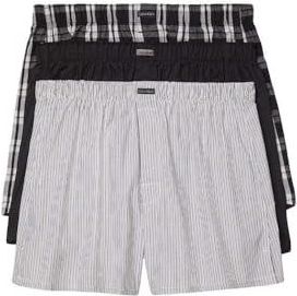 Calvin Klein NB4006 Lot de 3 Boxers tiss&eacute;s en Coton - - Medium