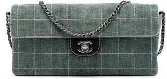 Chanel Hobo Bags - CC Chocolate Bar Denim East West Flap - Gr. unisize - in Blau - f&uuml;r Damen