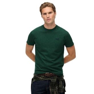 Superdry Essential Logo EMB Tee T-Shirt, Pitch Green Marl, L Mens