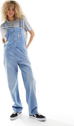 Carhartt Work in Progress Carhartt - Jeans-Latzhose in heller Stone-Waschung mit geradem Schnitt-Neutral