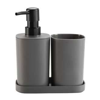Douceur d'Int&eacute;rieur Disst Set/Tasse/Seifenschale, Anthrazit, SANS