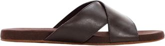 Timberland Kreuzriemen Badesandale f&uuml;r Herren, Leder, Flach (Gaucho)