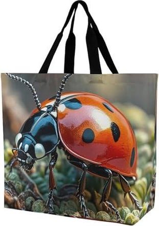 Generic Ladybug Rouge Sac Fourre Tout R&eacute;utilisable Sacs D&eacute;contract&eacute; Sac Fourre-Tout Pour Gym Travail Universit&eacute;