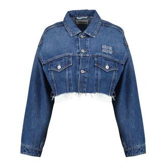 Miu Miu Cropped Denim Jacket - - Jackets - Damen - Blau - M