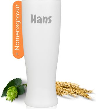 Milu Wei&szlig;bierglas mit Gravur 500ml personalisiert - Ostergeschenke f&uuml;r Frauen & M&auml;nner I Geschenk Ideen Papa, Mama, Freund, Freundin, Geschenkideen zum Vat