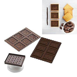 Silikomart | CKC04 Moule en Silicone pour chocolats COOKIE GNAM GNAM SLIM, antiadhésif, 6 chocolats, paquet de 1 Moule pour sucreries, Easy Choc, 47 x 57 mm, h 5