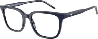 Emporio Armani Homme, Accessoires, Bleu, Taille: 54 MM Square Eyeglasses