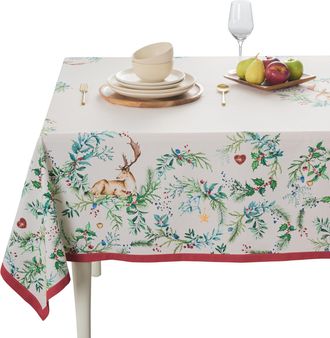 Maison d'Hermine Tischdecke, rechteckig, 100 % Baumwolle, 178 x 228 cm, wiederverwendbar, für den täglichen Gebrauch, für Thanksgiving, Weihnachtsdekoration, Esszimmer