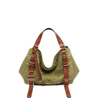 Diesel D-One-Medium Top-handle Bag In Distressed Canvas