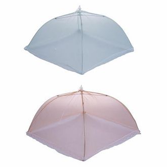 Villa D'Este Home Tivoli Set mit 2 quadratischen Speisenabdeckungen 38 x 38 cm aus Polyester und Karbonstahl, verschlie&szlig;bar, 4 T&ouml;ne