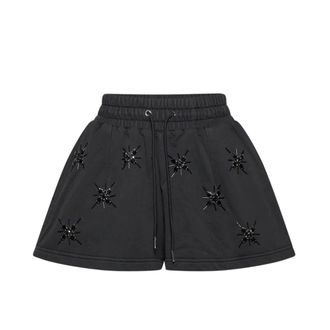 John Richmond Shorts mit applizierten Details und elastischem Bund - - Shorts - Damen - Schwarzk - XS