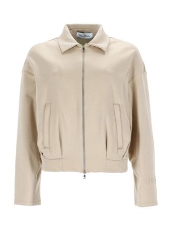 Max Mara Silk-Cotton Crop Sweatshirt - Beige
