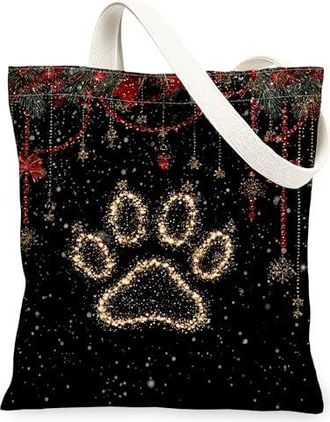 Generic Sacs fourre-tout en toile avec motif animal &eacute;l&eacute;gant, sac d&eacute;picerie r&eacute;utilisable, l&eacute;ger et lavable, pour voyage, plage, pique-nique, 33 x 38 cm