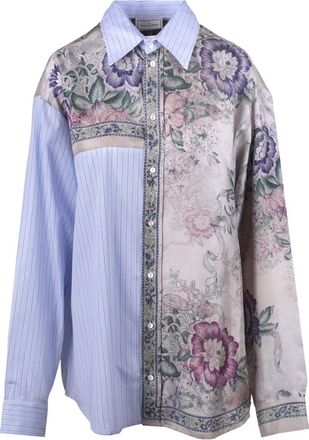Pierre-Louis Mascia Femme, Blouses et Chemises, Multicolore, Taille: 40 FR Camicia stampa floreale e motivo a righe verticali