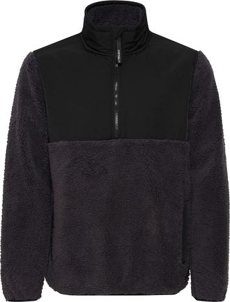 11 Project PRPiet Troyer Sweatshirt Herren Pullover Sweater mit Teddy Fell mit Stehkragen Regular Fit, Größe:XXL, Farbe:Forged Iron (193907)