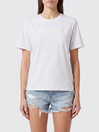Diesel T-shirt &agrave; col rond en m&eacute;lange de coton avec logo appliqu&eacute; devant