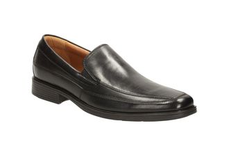 Clarks Unisex Tilden Free Shoes, Black Leather, 48 EU