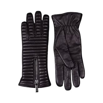 Moorer Femme, Accessoires, Noir, Taille: 8 IN Gants en Nappa Matelass&eacute;e avec Doublure en Cachemire