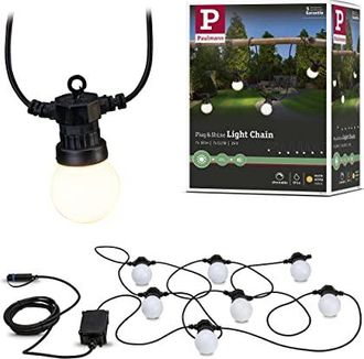 Paulmann 941.65 Outdoor Plug & Shine Lichterkette IP 3000K 7x5lm 24V 94165 Lichtband Aussenleuchte D