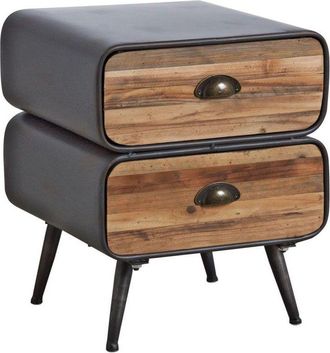 Aubry Gaspard Aubry Gaspard - Table de nuit en métal et tiroirs bois