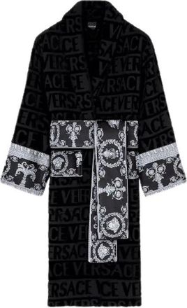 Versace Homme, V&ecirc;tements de nuit et de d&eacute;tente, Noir, Taille: L Peignoir de bain I Love Baroque