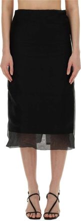 Sportmax Femme, Jupes, Noir, Taille: 40 FR Midi Skirts