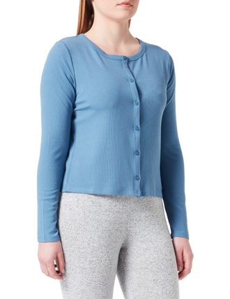 Triumph Womens Natural Spotlight Rib Cardigan Pyjamaoberteil, Liberty Blue, 40