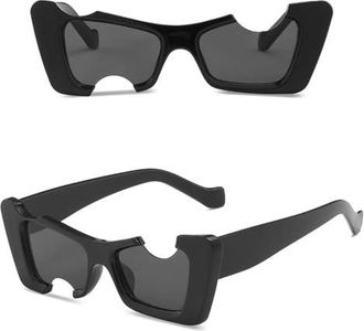 Generic Lunettes de soleil style hip-hop pour femmes, lunettes de soleil en forme doeil de chat, spectacle de mode pour femmes, lunettes de soleil pour hommes