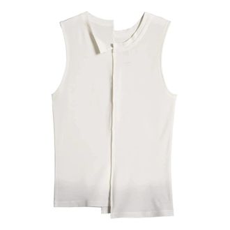 Yohji Yamamoto W Knit DD Tank - - Tops - Damen - Wei&szlig; - S