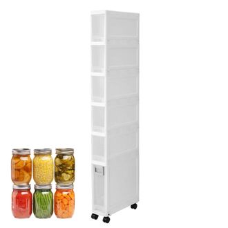 Generic Schmaler Schrank,Hoher Garderobenschrank F&uuml;r Enge R&auml;ume | Badezimmerschrank Fuer Kleine Raeume - F&uuml;r Wohnzimmer Schlafzimmer B&uuml;ro K&uuml;che Eingangsbereic