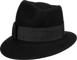 Lierys Chapeau pour Femme Asym by - Made in Italy de Feutre avec Ruban Gros Grain Printemps-ete - Taille Unique Noir