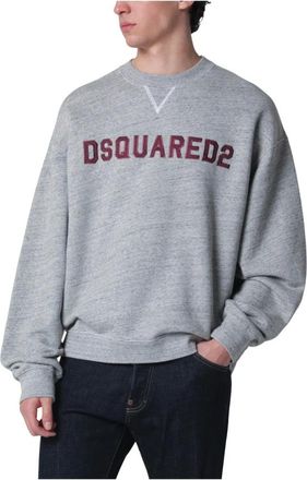 Dsquared2 Homme, Sweatshirts et sweats &agrave; capuche, Gris, Taille: L D2 College Short & Wide Crewneck