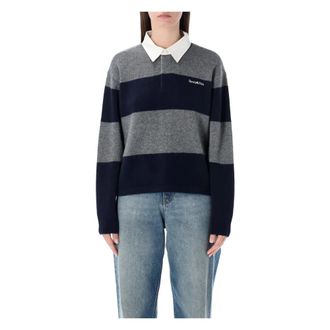 Sporty & Rich Femme, Pulls, Multicolore, Taille: 40 FR Serif Logo Cashmere Rugby Polo